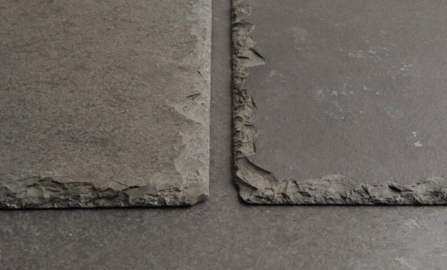 Black Brazilian Slate Distressed Tiles and flooring. Calibrated 10mm