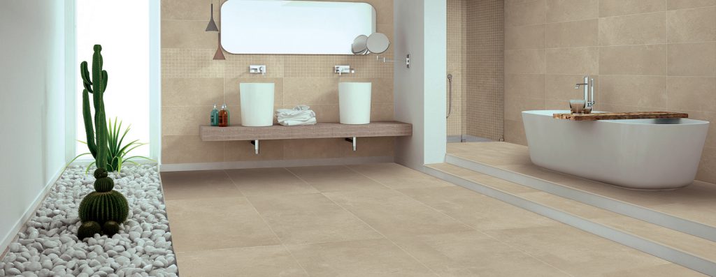 Limestone Beige Porcelain Stone Effect Tile Minoli 600 x 600 and 600 x 300