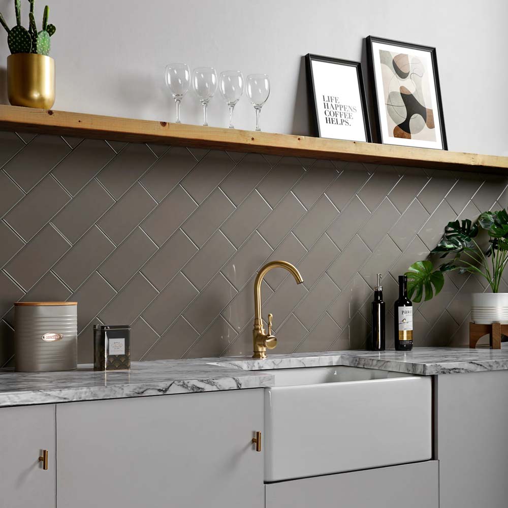 Plains Dark Grey Ceramic Tiles 200 x 100