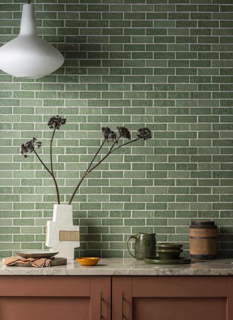 Briquette Green Gloss Mosaic Tiles
